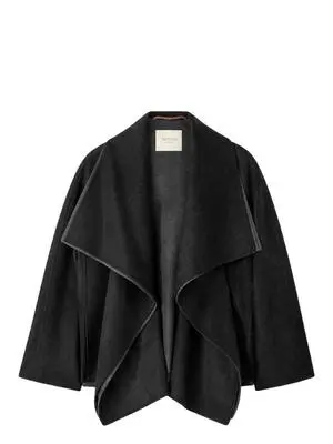 RETORI Shawl Collar Wool Coat - Black