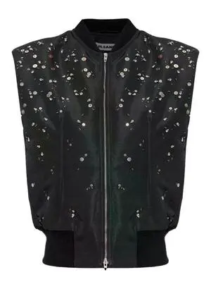 JIL SANDER Embellished Sleeveless Gilet - Black