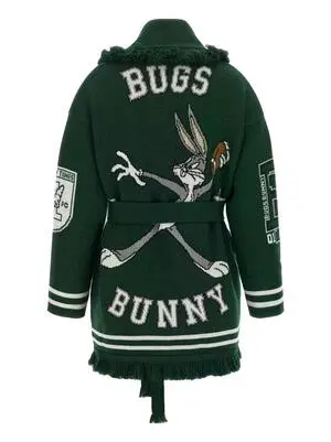 Alanui Looney Tunes Sporty Bugs Bunny & Sylvester Jacquard-knit Cardigan - Green