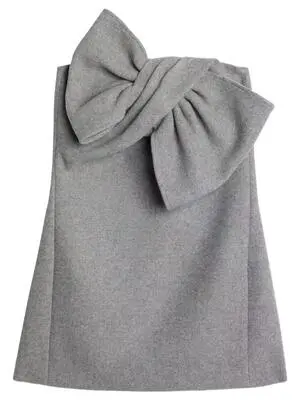 7 For All Mankind Strapless Dress With Oversized Bow Detail - Grey