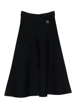 Moncler Logo Patch A-line Midi Skirt - Blue