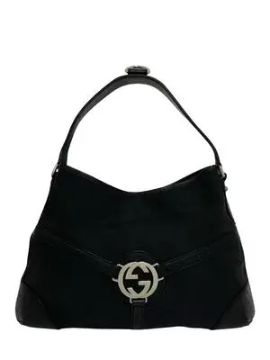 Gucci GUCCI Canvas Reins Shoulder Bag Black