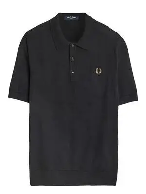 Fred Perry Knitted Polo Shirt - Black