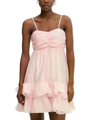 MORGAN Morgan Ruched Tiered Mini Dress