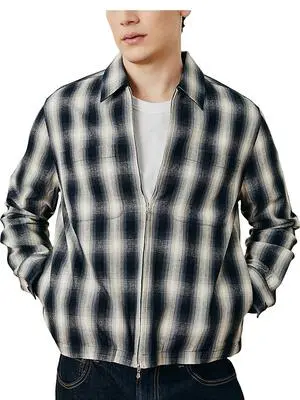 CORRIDOR Zocalo Flannel Zip Cotton Jacket - Black