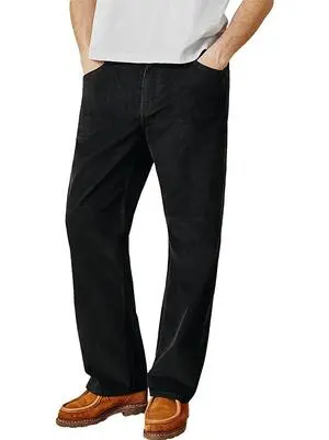 CORRIDOR Relaxed Fit Stretch Cotton Cord Jeans - Black