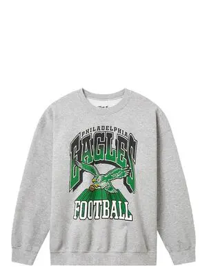 Junk Food Clothing Philadelphia Eagles All Pro Crew Fleece - Heather Grey