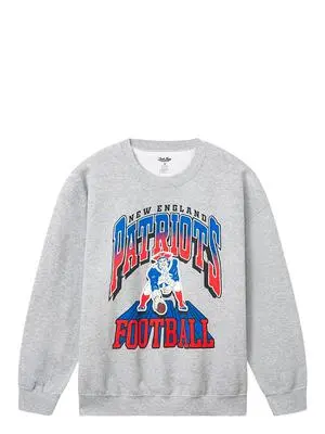 Junk Food Clothing New England Patriots Crew Fleece - Heather Grey