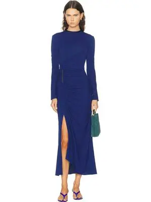 Silvia Tcherassi Mara Dress With Deep Leg Split - Navy