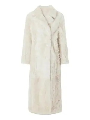 YVES SALOMON Oversized Shearling Coat - Neutrals