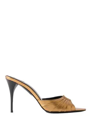 Saint Laurent Metallic Leather Sandals - Gold