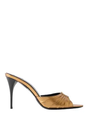 Saint Laurent Metallic Leather Sandals - Gold