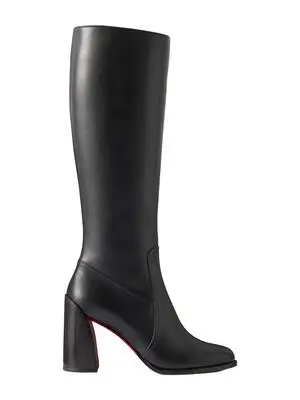 CHRISTIAN LOUBOUTIN Iranina 85" Leather Knee High Boots - Black