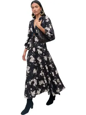 Rixo Marlene Daisy Field Dress - Black