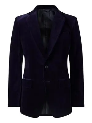 TOM FORD Atticus Slim-fit Cotton-blend Velvet Blazer - Purple