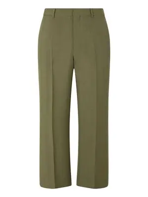 Celine Ethan Straight-leg Mohair And Wool-blend Hopsack Trousers - Green