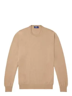 Fedeli FEDELI 100% Cashmere Crew Neck Sweater Beige