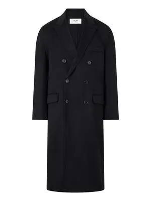 Celine Double-breasted Cashmere Overcoat - Black