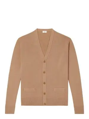 Celine Cashmere-blend Cardigan With V-neck - Beige