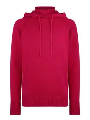 LA GRANNI Knitted Roll Neck Hoodie - Pink