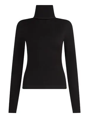 LA GRANNI Long Sleeve Alpaca Turtleneck - Black