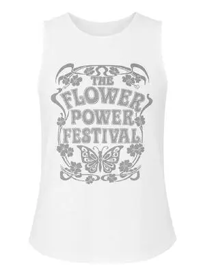 CONQUISTA CONQUISTA Flower Power Tank Top White