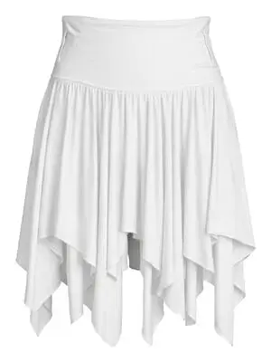 CONQUISTA Flowing Handkerchief Hem Mini Skirt - White