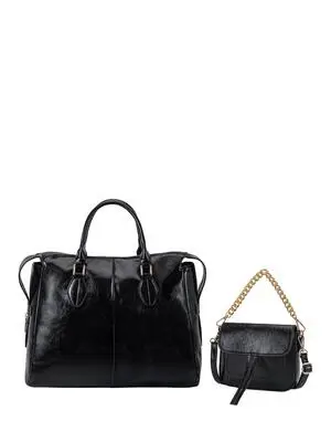 MKF COLLECTION - J'OMOR Yareli Tote And Mini Bag Set - Black