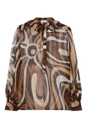 Emilio Pucci Emilio Pucci Long Sleeve Printed Shirt Brown