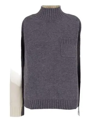 SEMICOUTURE Semicouture Knitted Jumper With Patch Pocket Gray