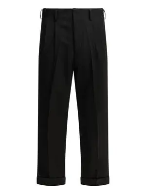 A.PRESSE Wide-leg Tailored Wool Blend Trousers - Black