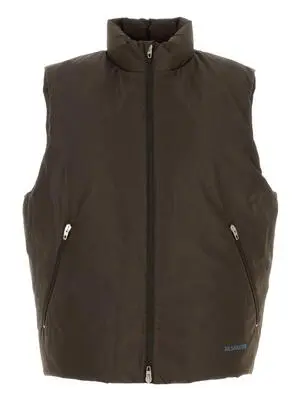 JIL SANDER Jil Sander Stand Collar Down Vest Brown