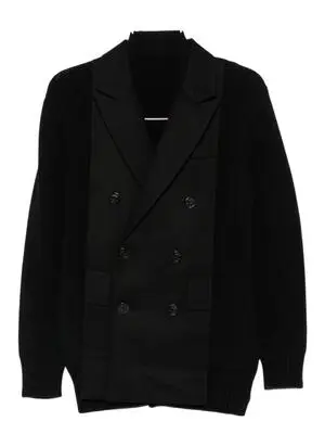 Sacai Double-breasted Layered Cardigan - Black
