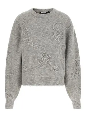 ROTATE BY BIRGER CHRISTENSEN ROTATE 3D Flower Knit Crew Neck Jumper