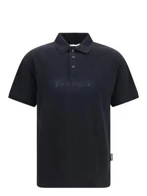 Palm Angels Logo Spray Polo Shirt - Black
