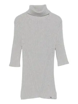 Herno High-neck Ribbed Knit Sweater - Grey