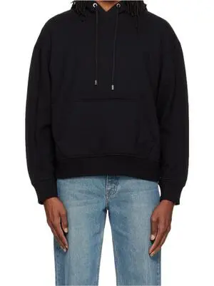 WOOYOUNGMI Wooyoungmi Floral Print Relaxed Fit Hoodie Black