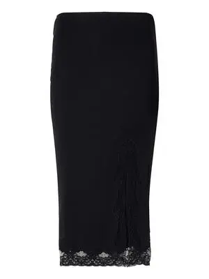 Balmain Lace-trimmed Midi Skirt - Black