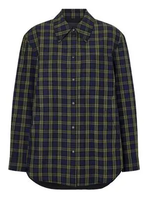 Tibi Checked Shirt Jacket - Blue