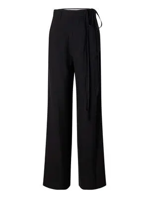 ANN DEMEULEMEESTER Wide-leg Jersey Pants With Self-tie Belt - Black