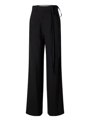 ANN DEMEULEMEESTER Wide-leg Jersey Pants With Self-tie Belt - Black