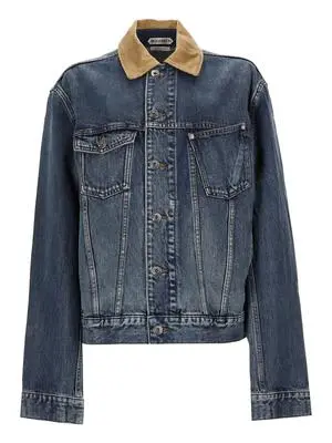 JW Anderson Denim Jacket With Corduroy Collar - Blue