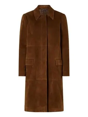 TOM FORD Suede Mackintosh Coat - Brown