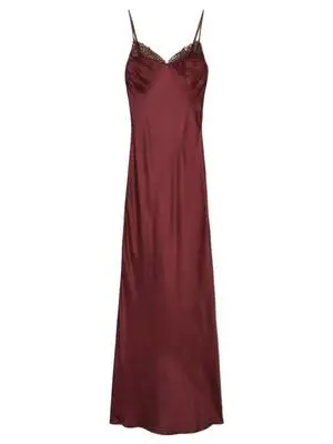 TWINSET Twinset Lace Trimmed Long Satin Dress