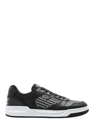 EA7 Panelled Lace-up Sneakers - Black
