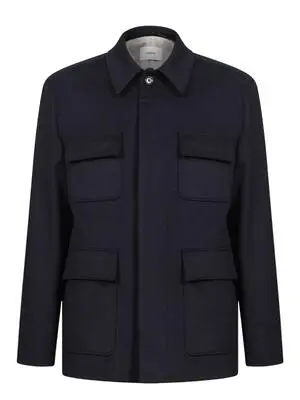 LARDINI Multi-pocket Concealed-fastening Jacket - Black