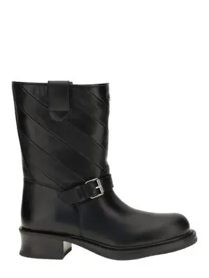 Valentino Garavani Logo Buckled Ankle Boots - Black