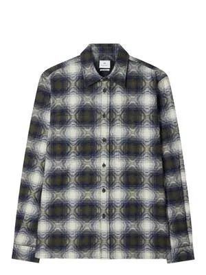 Paul Smith Cotton Jacquard Check Overshirt - Blue