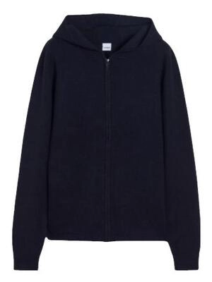 Aspesi Zip-up Knit Hooded Top - Black