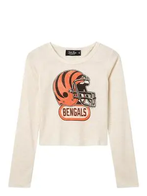 Junk Food Clothing Cincinnati Bengals Helmet Crop Thermal - Birch